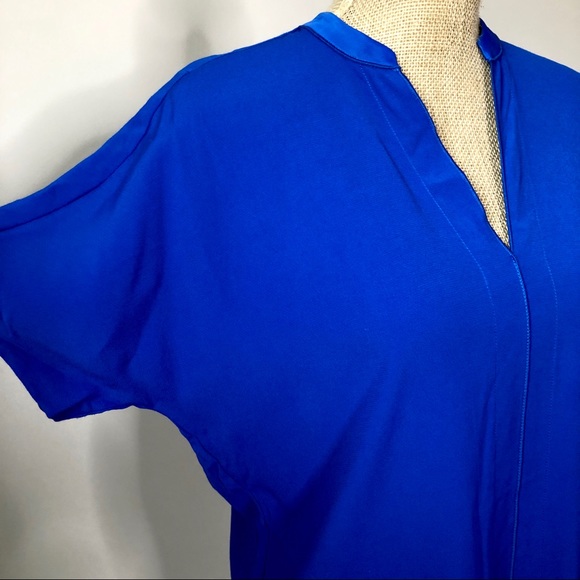 Vince | Dresses | Vince Royal Blue New Split Neck Shift Tunic Dress ...